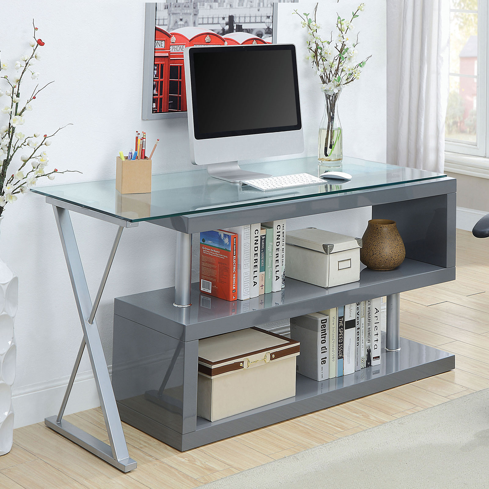 liquidationspots.com: Computer Desk, Gray