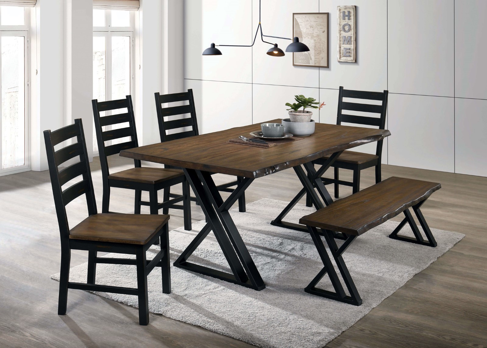 liquidationspots.com: 6 Pc. Dining Table Set w/ Bench