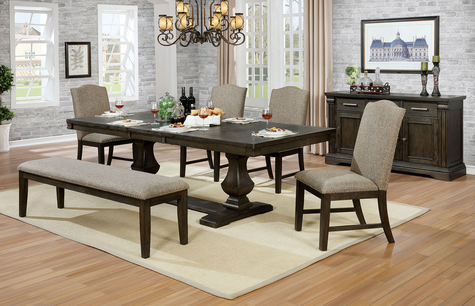 liquidationspots.com: 6 Pc. Dining Table Set w/ Bench