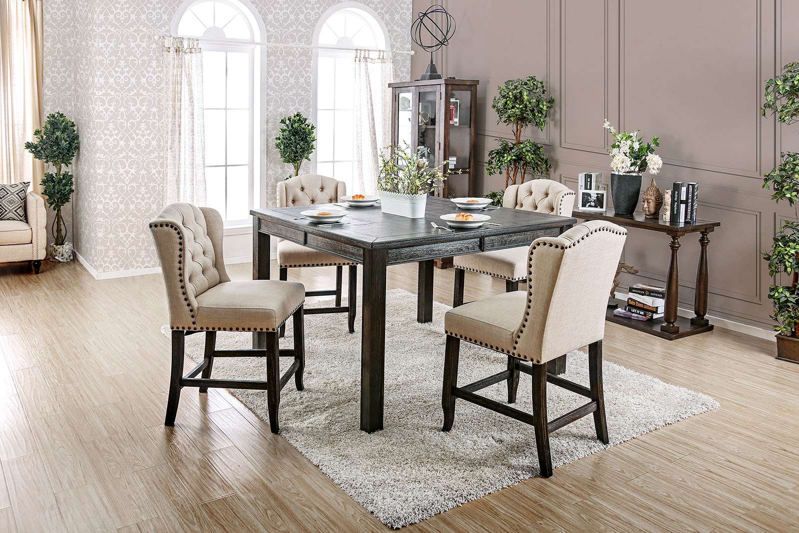 liquidationspots.com: 7 Pc. Sq Counter Ht. Table Set