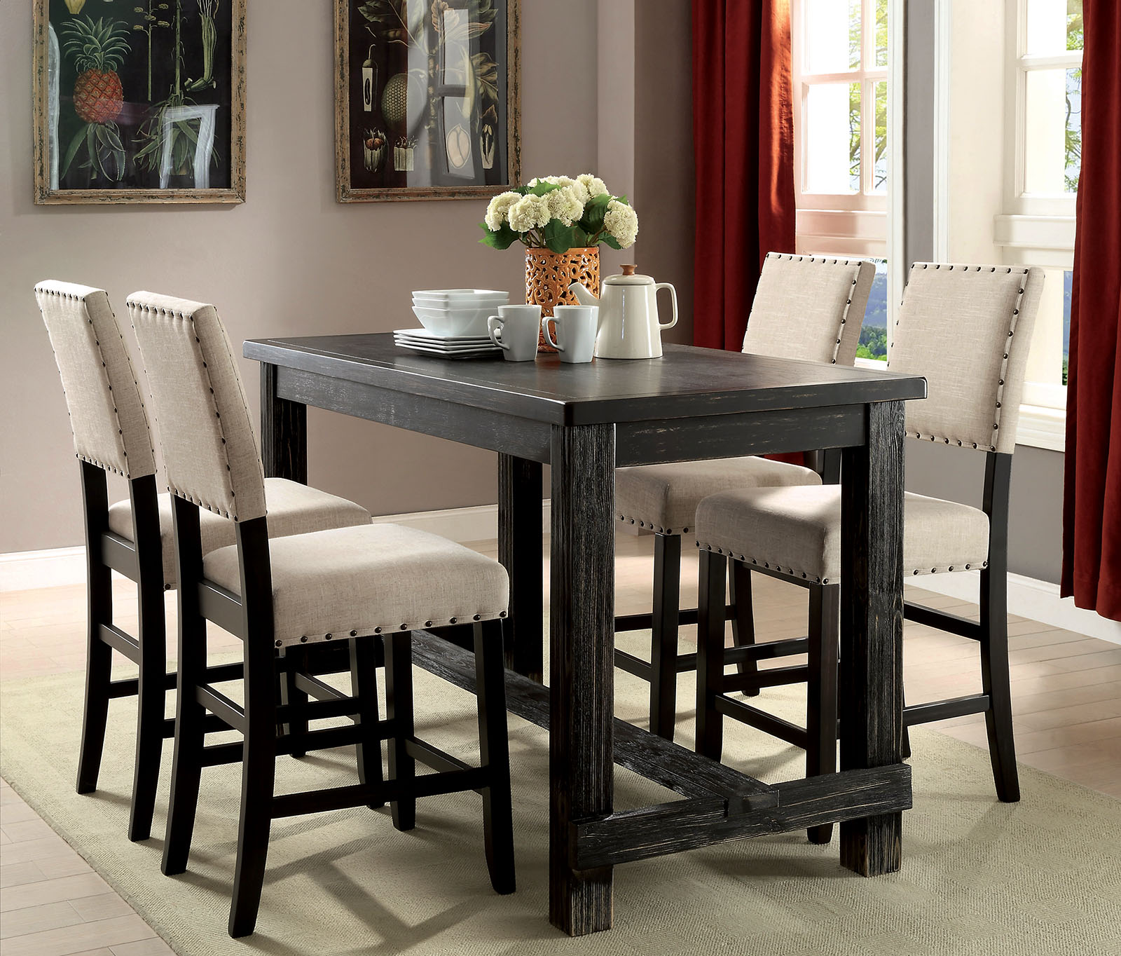 liquidationspots.com: 4 Pc. Counter Ht. Table Set w/ Bench