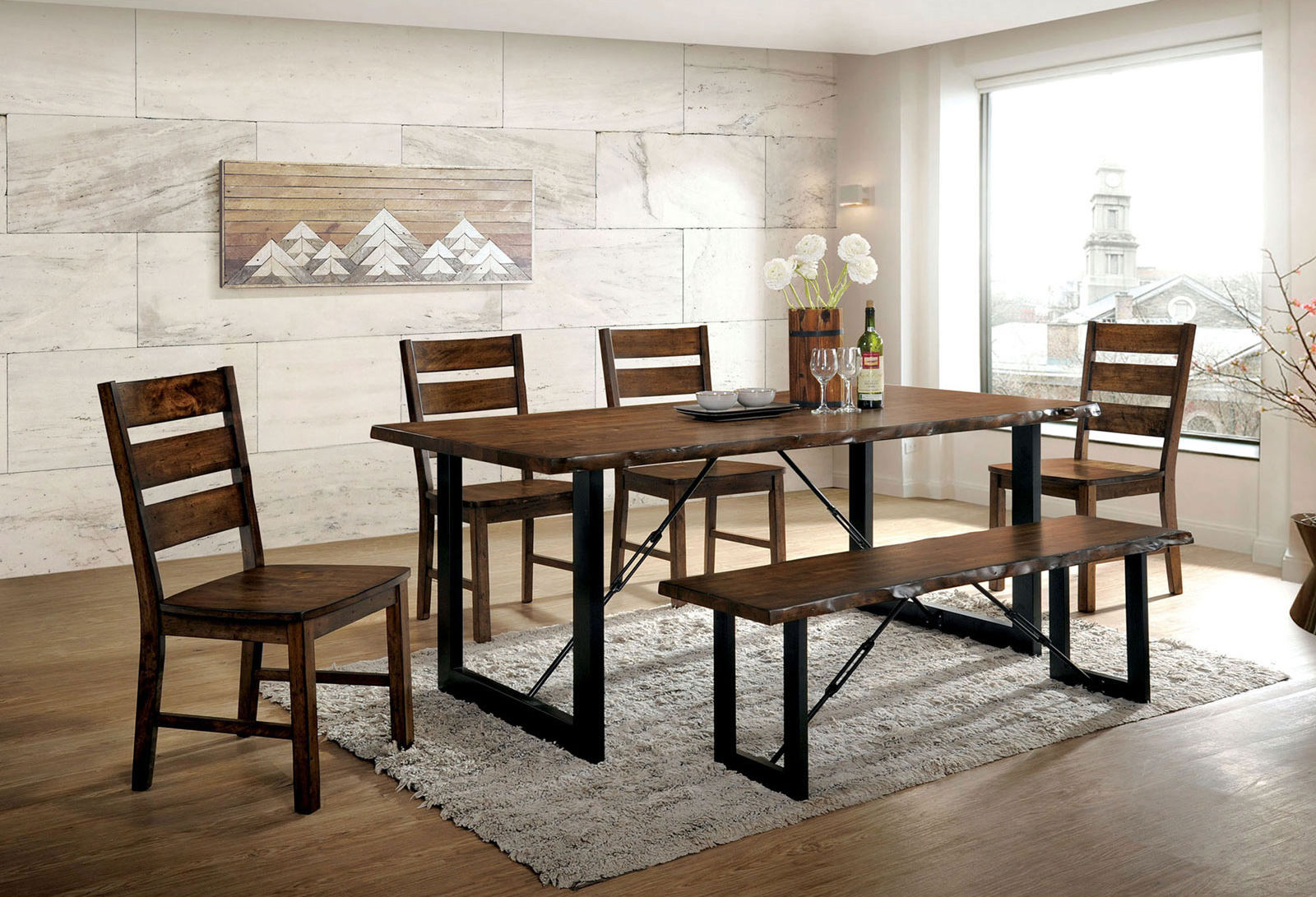 liquidationspots.com: 6 Pc. Dining Table Set w/ Bench