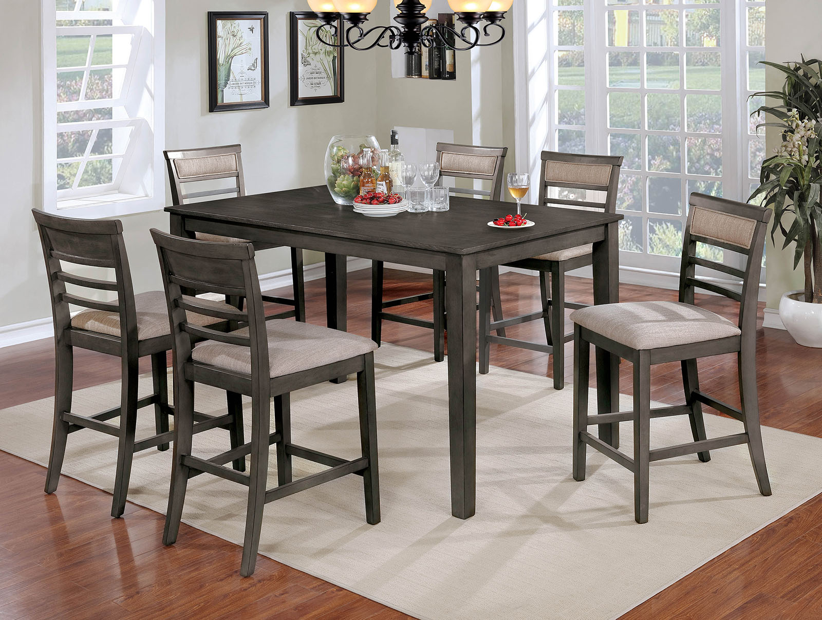 liquidationspots.com: 7 Pc. Counter Ht. Table Set