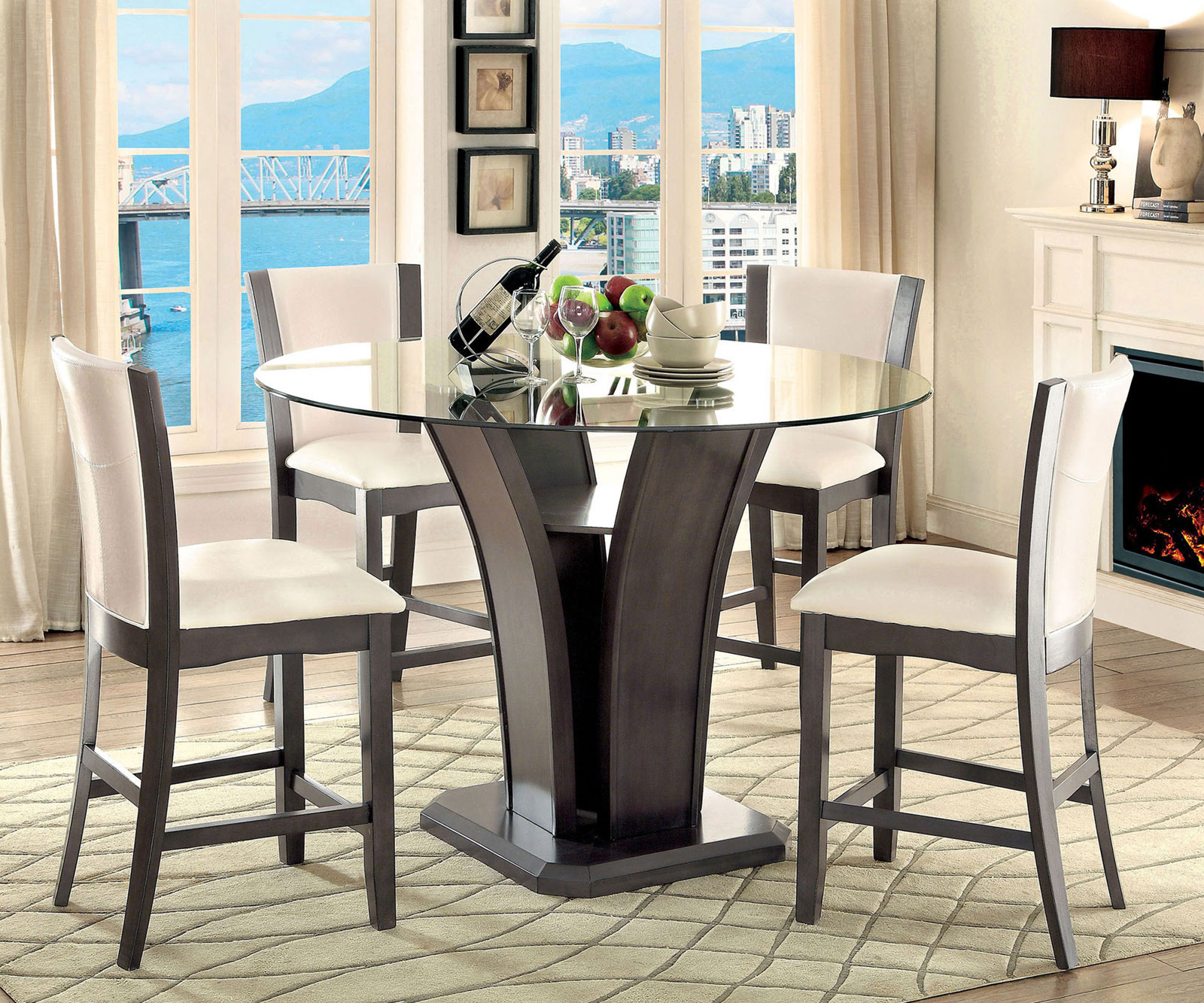 liquidationspots.com: 5 Pc. Round Counter Ht. Table Set