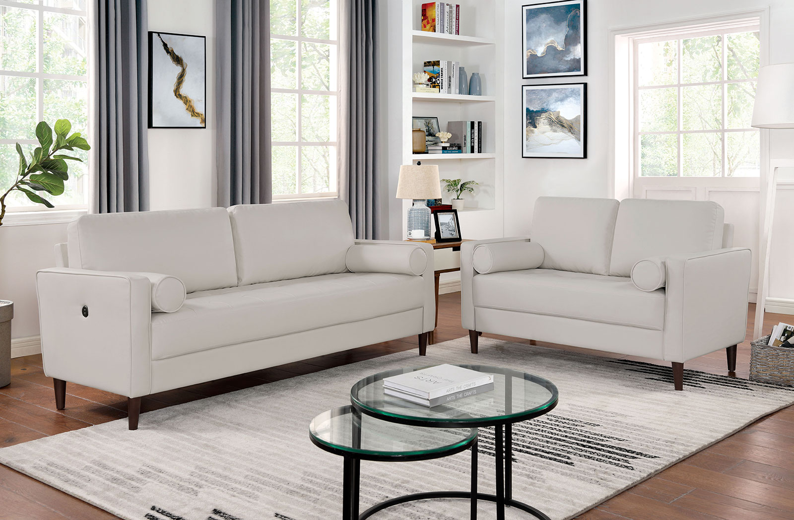 liquidationspots.com: Sofa + Loveseat, Off-White