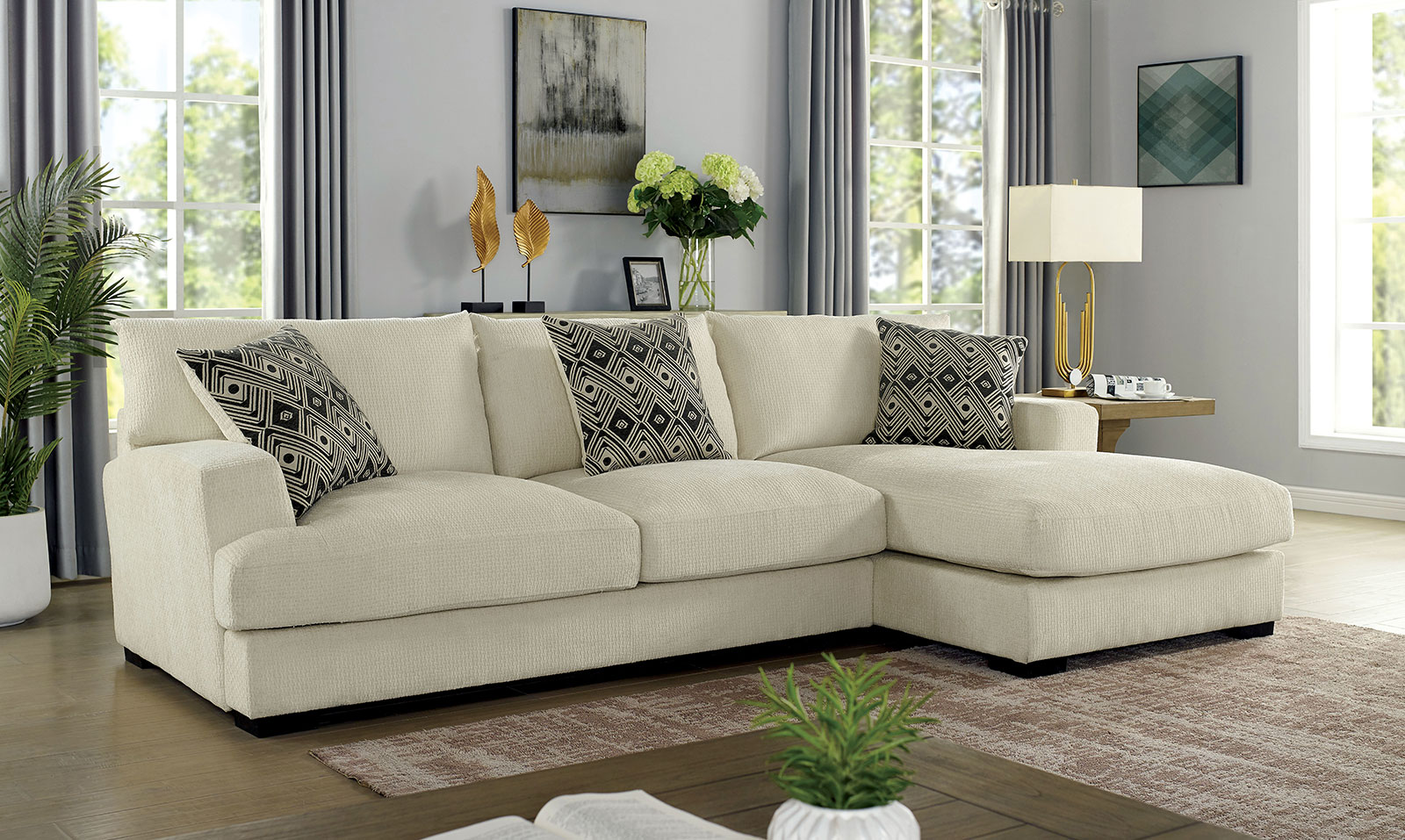 liquidationspots.com: L-Shaped Sectional, Right Chaise