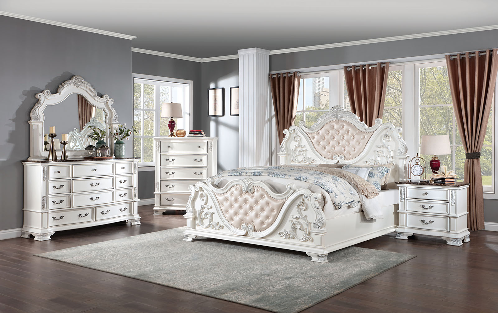 liquidationspots.com: 5 Pc. Queen Bedroom Set w/ Chest