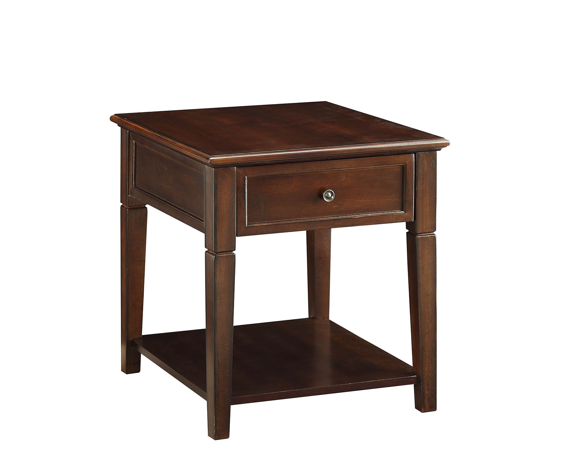 liquidationspots.com: Malachi 1 Drawer Rectangular End Table (Walnut)