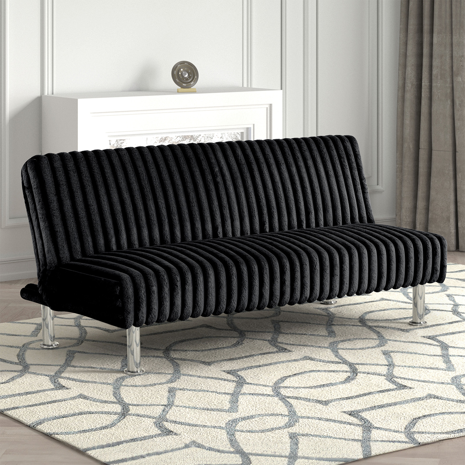 liquidationspots.com: Futon Sofa Bed, Black