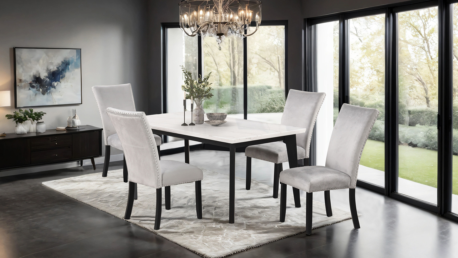 liquidationspots.com: 5 Pc. Rect Dining Table Set