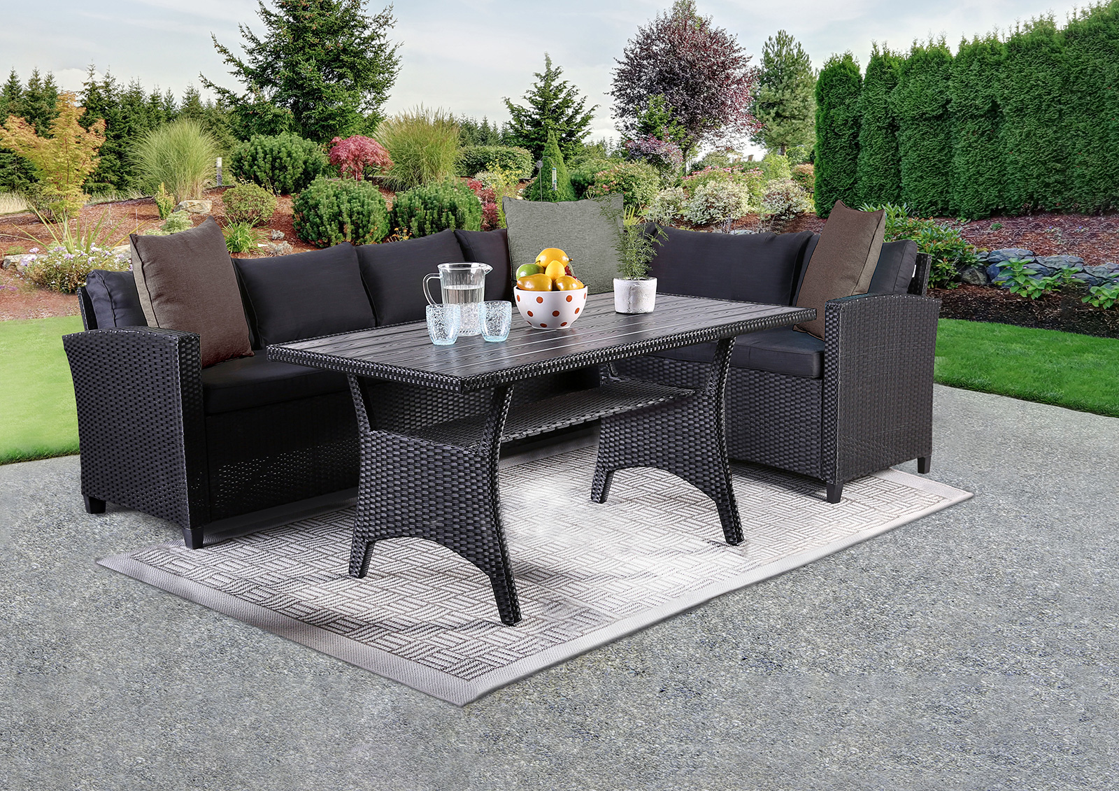 liquidationspots.com: 3 Pc. Patio Dining Set, Black