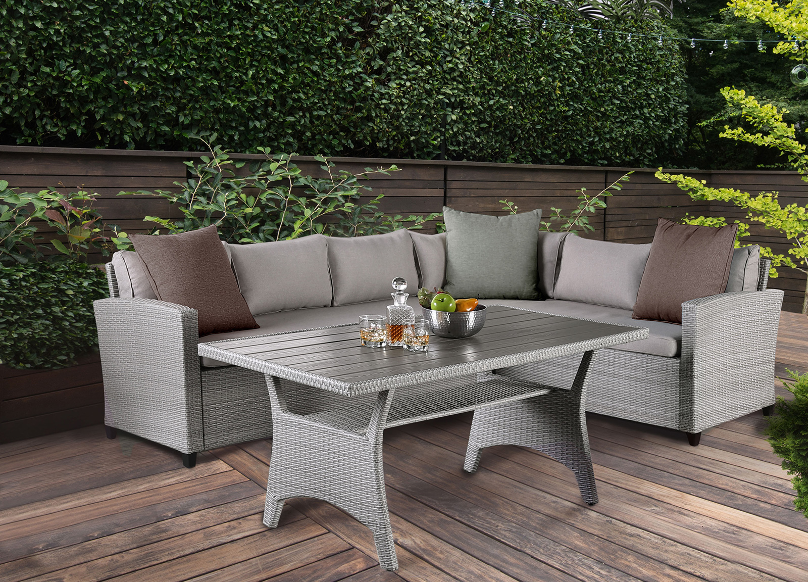 liquidationspots.com: 3 Pc. Patio Dining Set, Gray