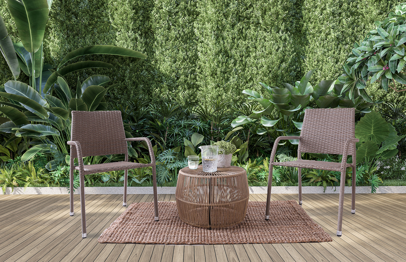 liquidationspots.com: 3 Pc. Patio Conversation Set, Natural