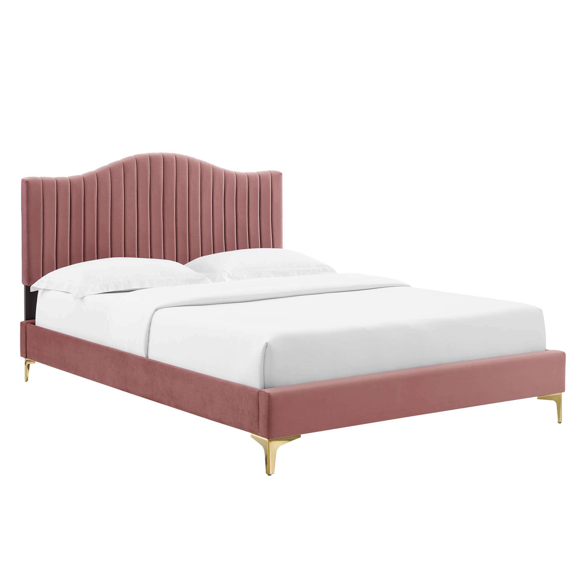 liquidationspots.com: Juniper Channel Tufted Performance Velvet Twin Platform Bed by Modway