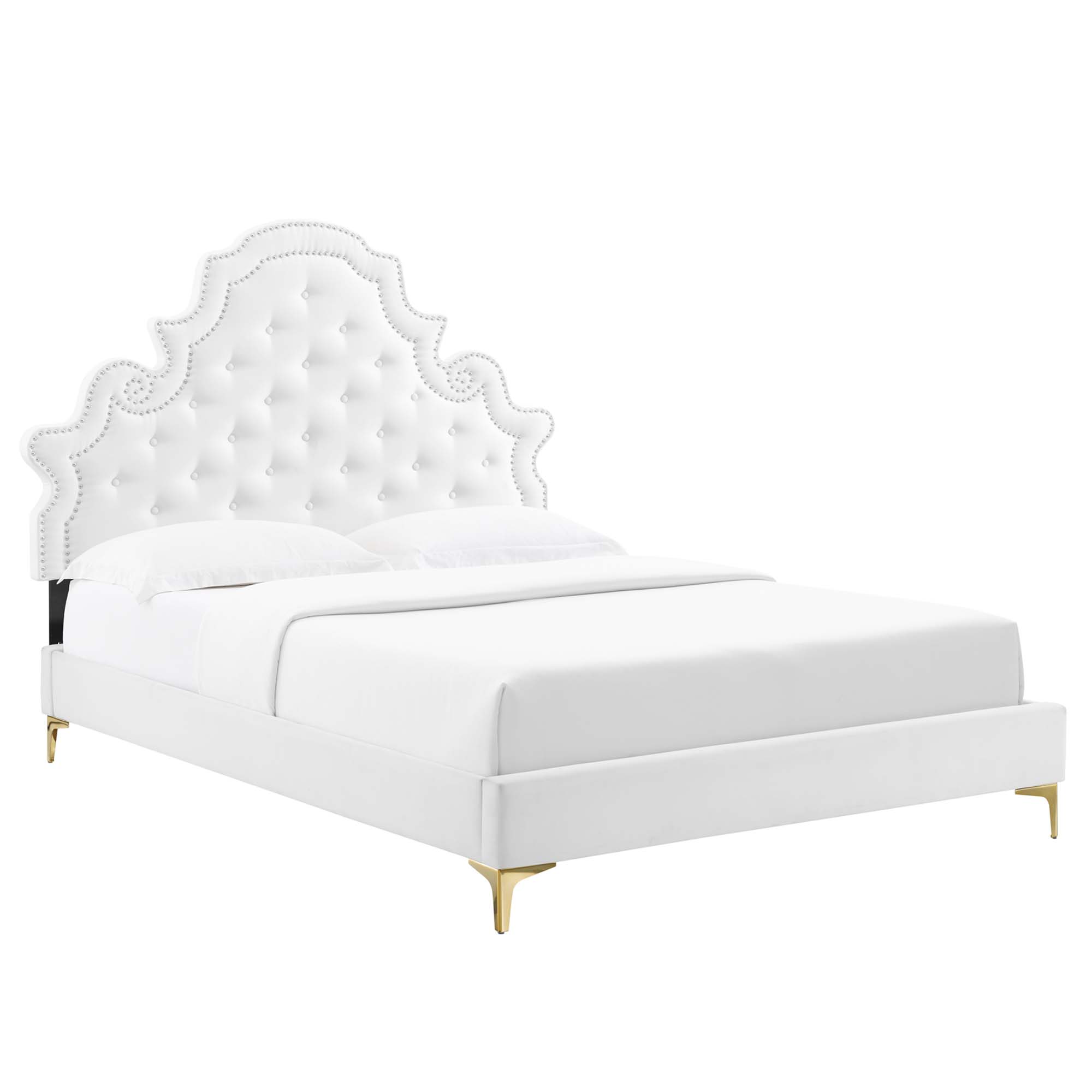 liquidationspots.com: Gwyneth Tufted Performance Velvet Twin Platform Bed by Modway