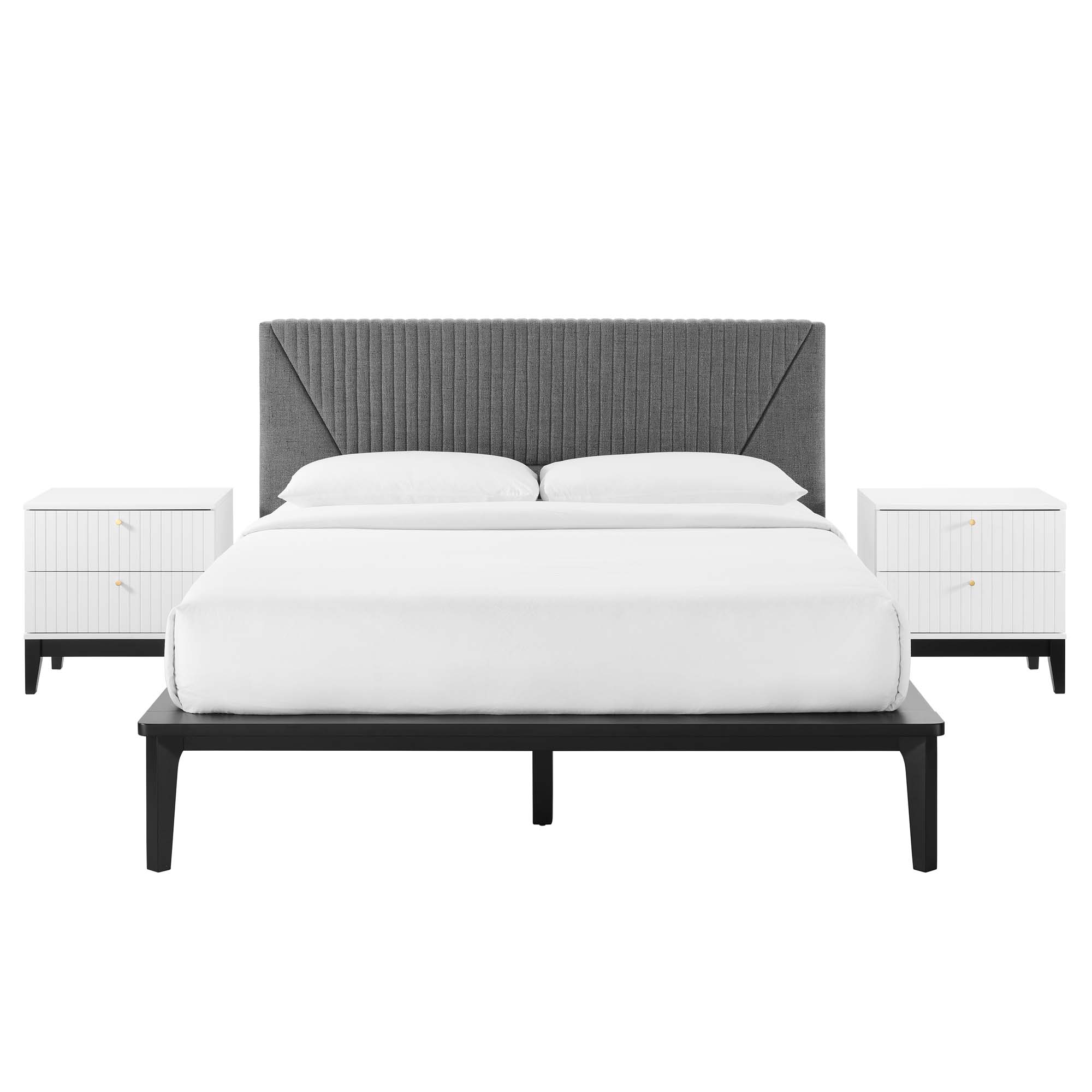 liquidationspots.com: Dakota 3 Piece Upholstered Bedroom Set by Modway