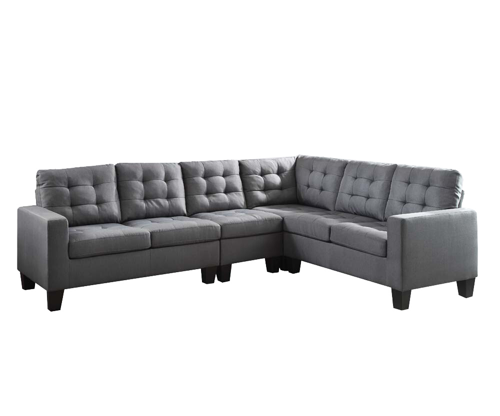 liquidationspots.com: Earsom 107"L Linen Sectional Sofa (Gray Linen)