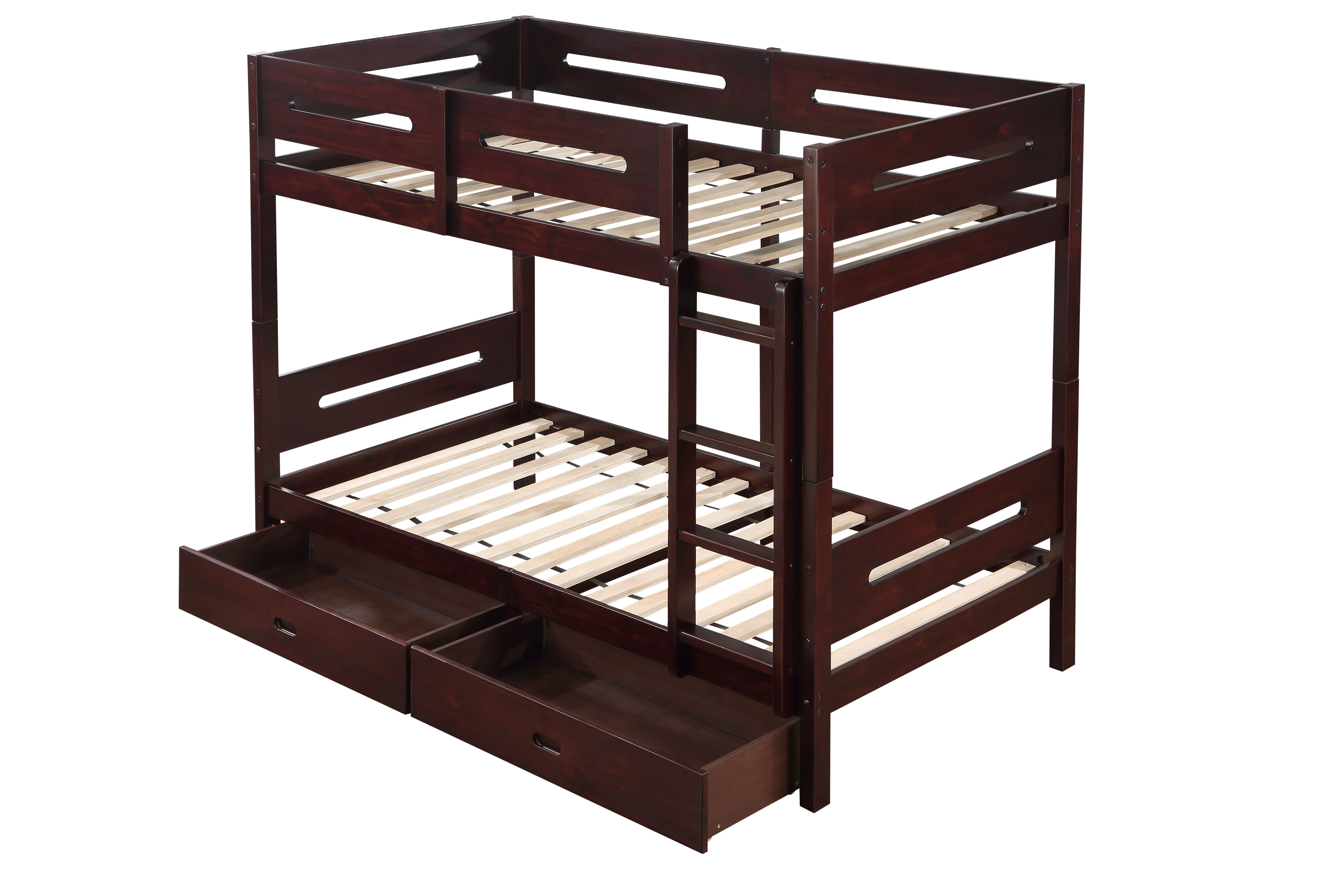 liquidationspots.com: Nissa Wooden Teenager Bunk Bed (T/T) (Espresso Finish)