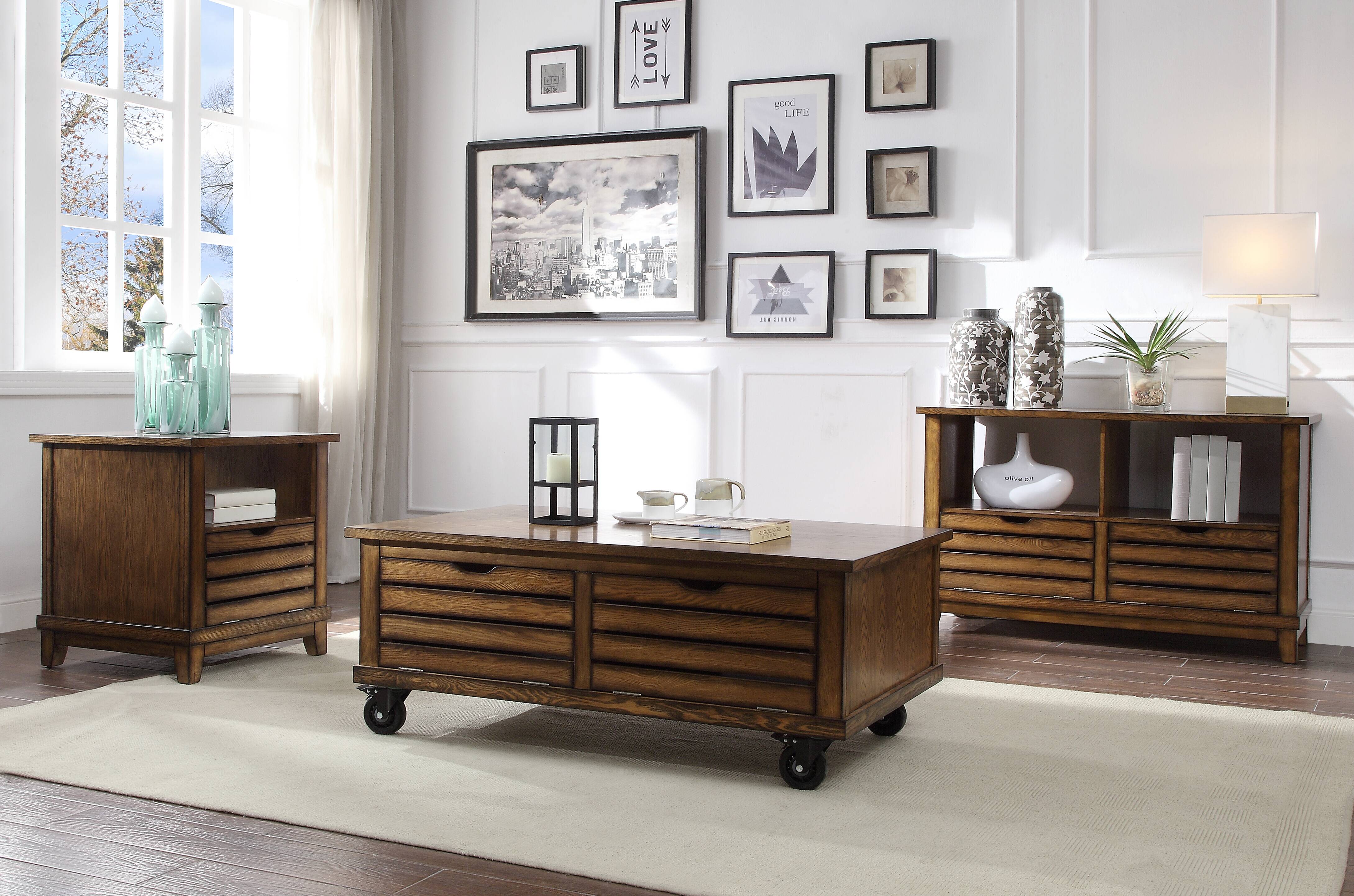 liquidationspots.com: Gabriella Rectangular Sofa Table (Oak)