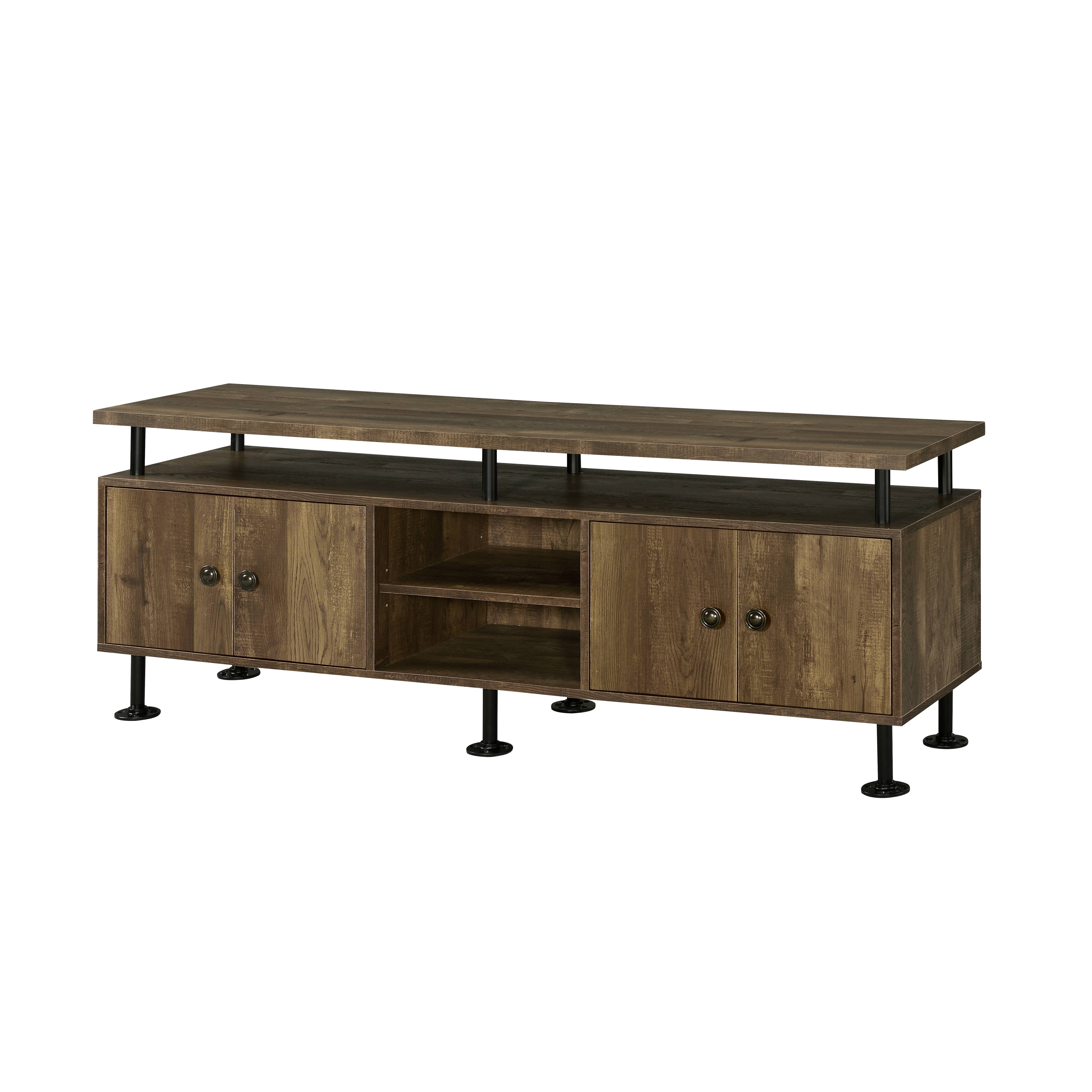 liquidationspots.com: Ensata II 24"L Rectangular TV Stand (Rustic Oak & Black Finish)
