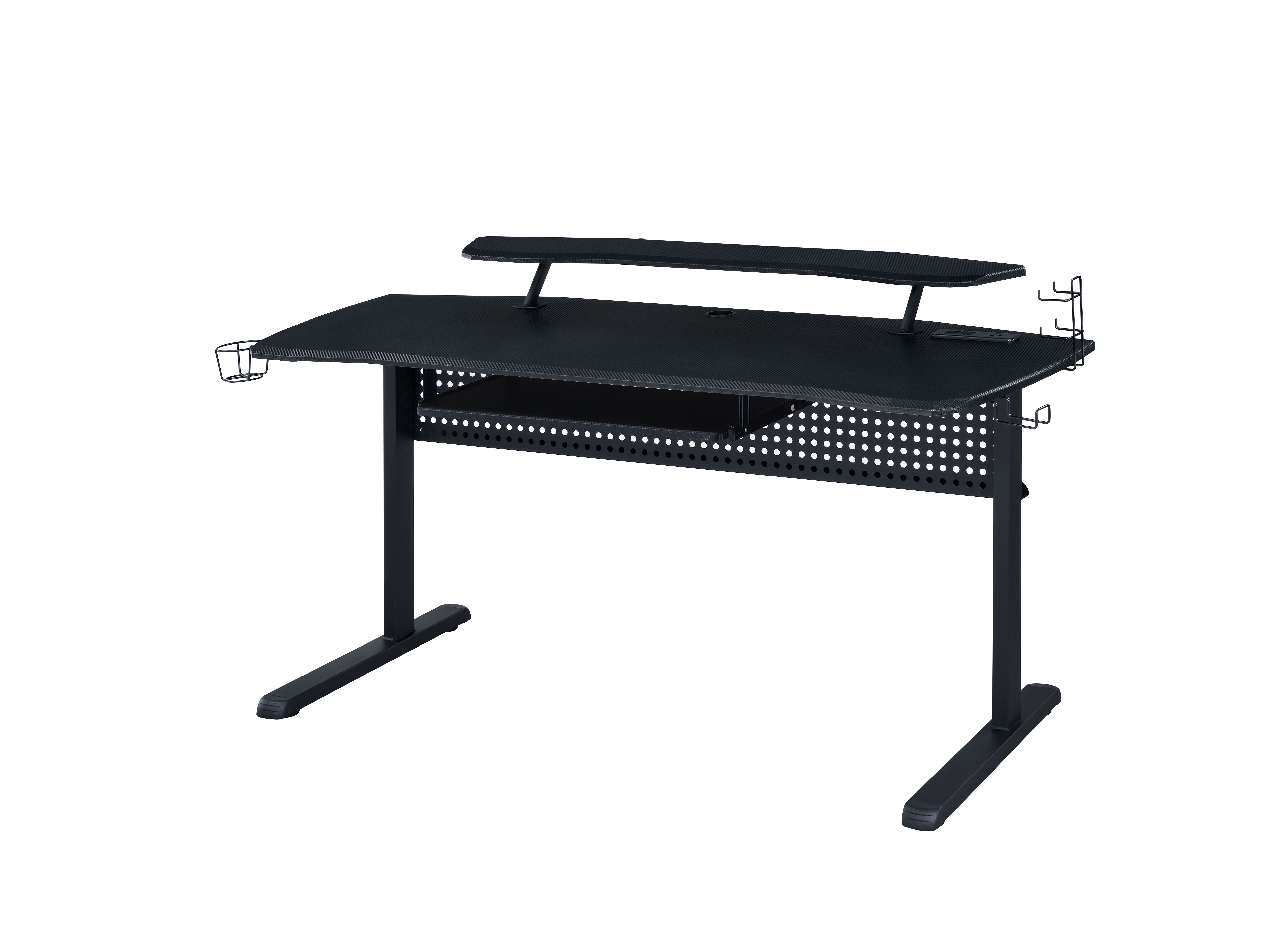 liquidationspots.com: Vildre 59"L Gaming Desk w/USB (Black Finish)