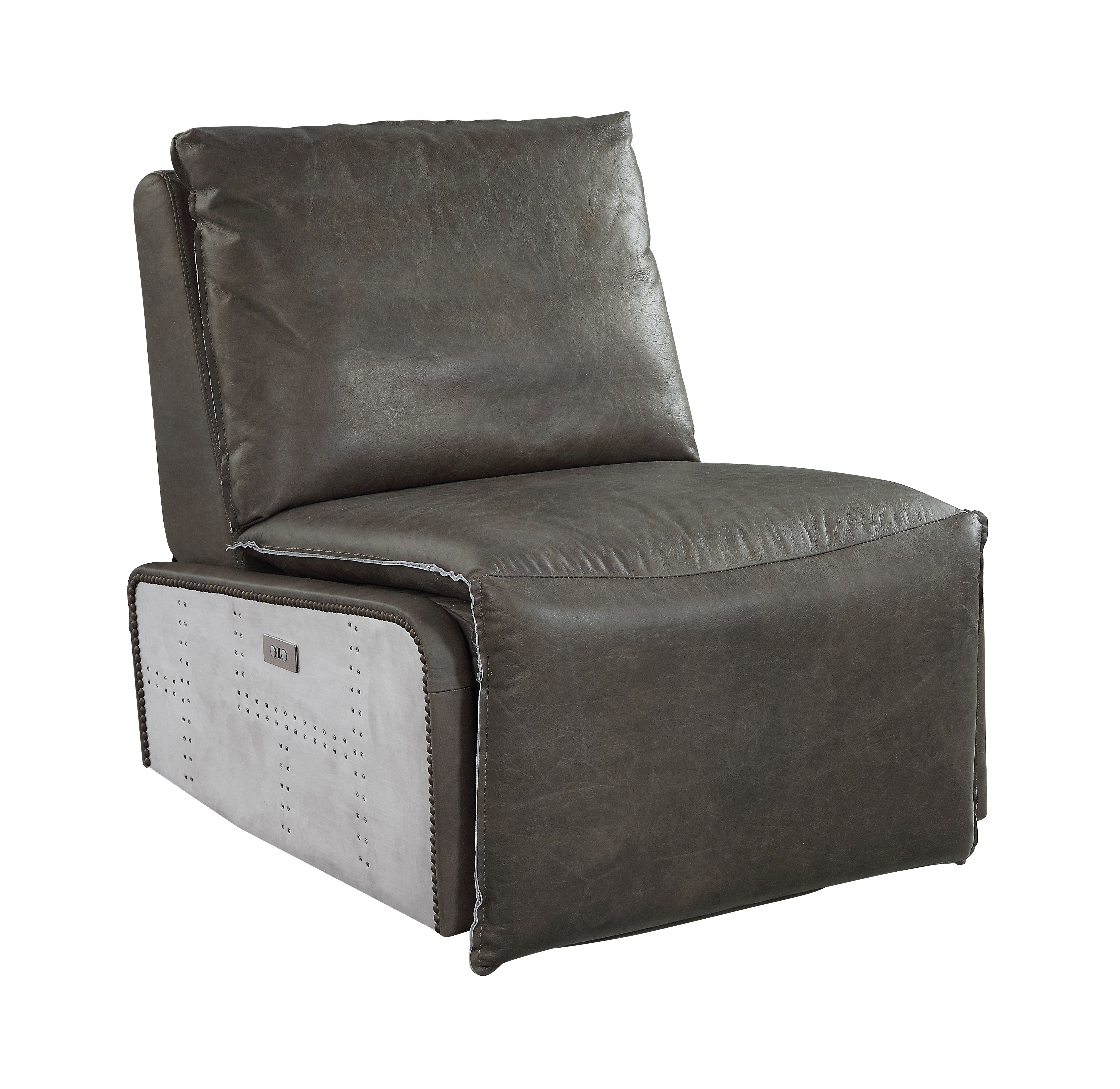 liquidationspots.com: Metier Top Grain Leather Power Motion Recliner (Gray Top Grain Leather ...
